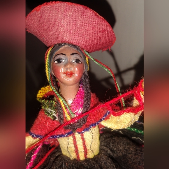 Accents | Vintage Peruvian Quechua Woman Doll W Llama Hair Yarn And ...